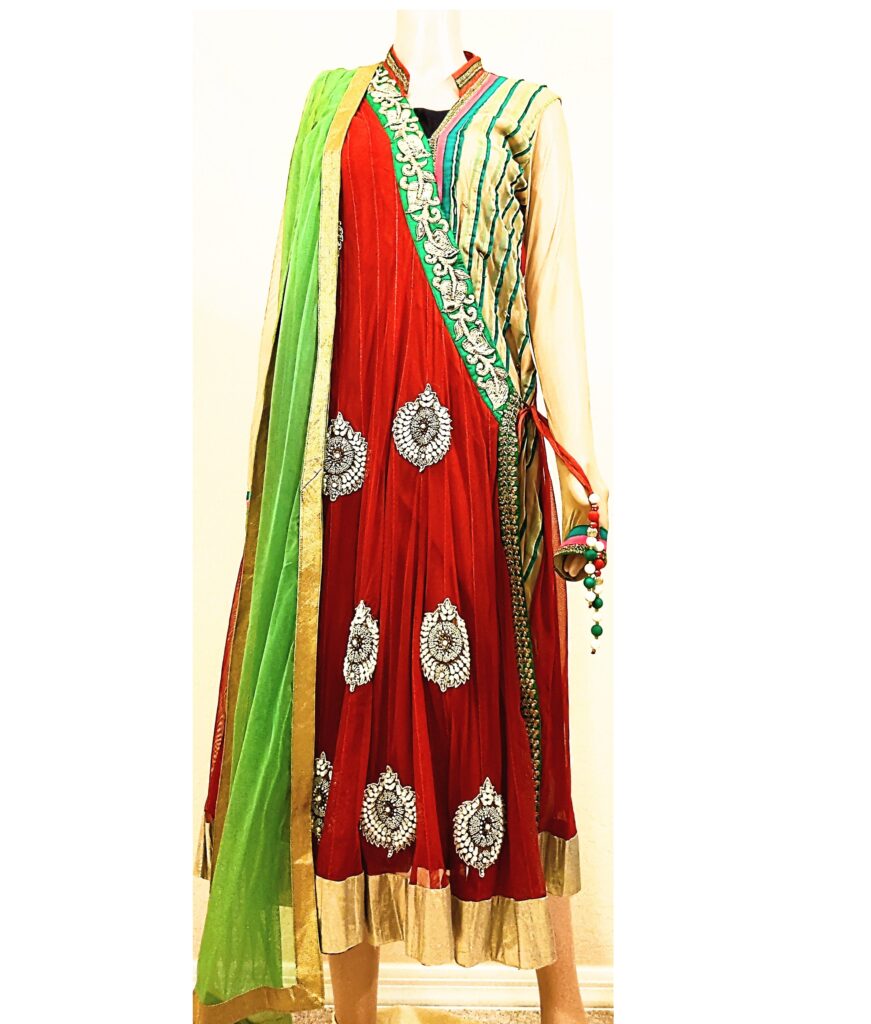 Indian Girls Long Net Kurta Wrapper Style With Chunni-Bust Size:28 ...